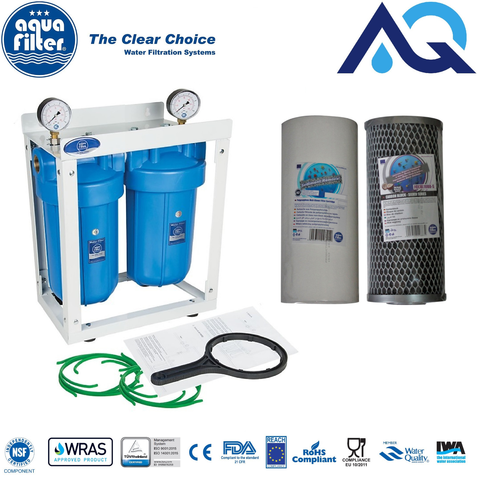 2 Stage Whole House High Flow Water Filter Dechlorinator Chlorine ...