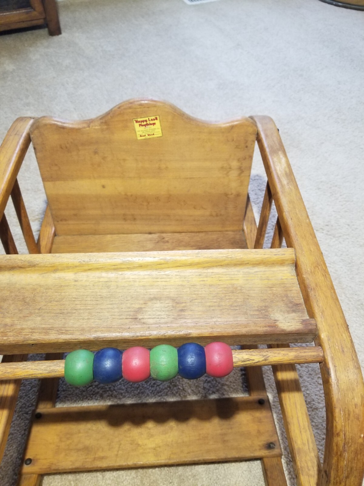 Vintage Wooden Happy Land Playthings Childs Rocker by The Delphos ...