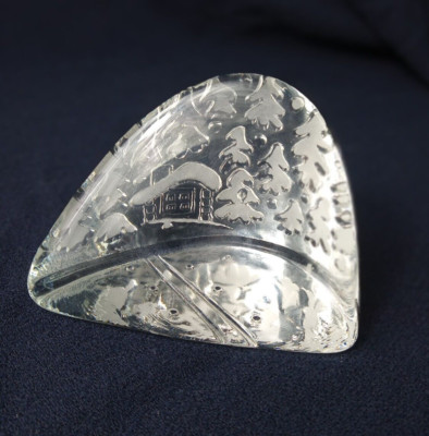 Littala Glass Paperweight -- Winter Scene -- Finland | eBay