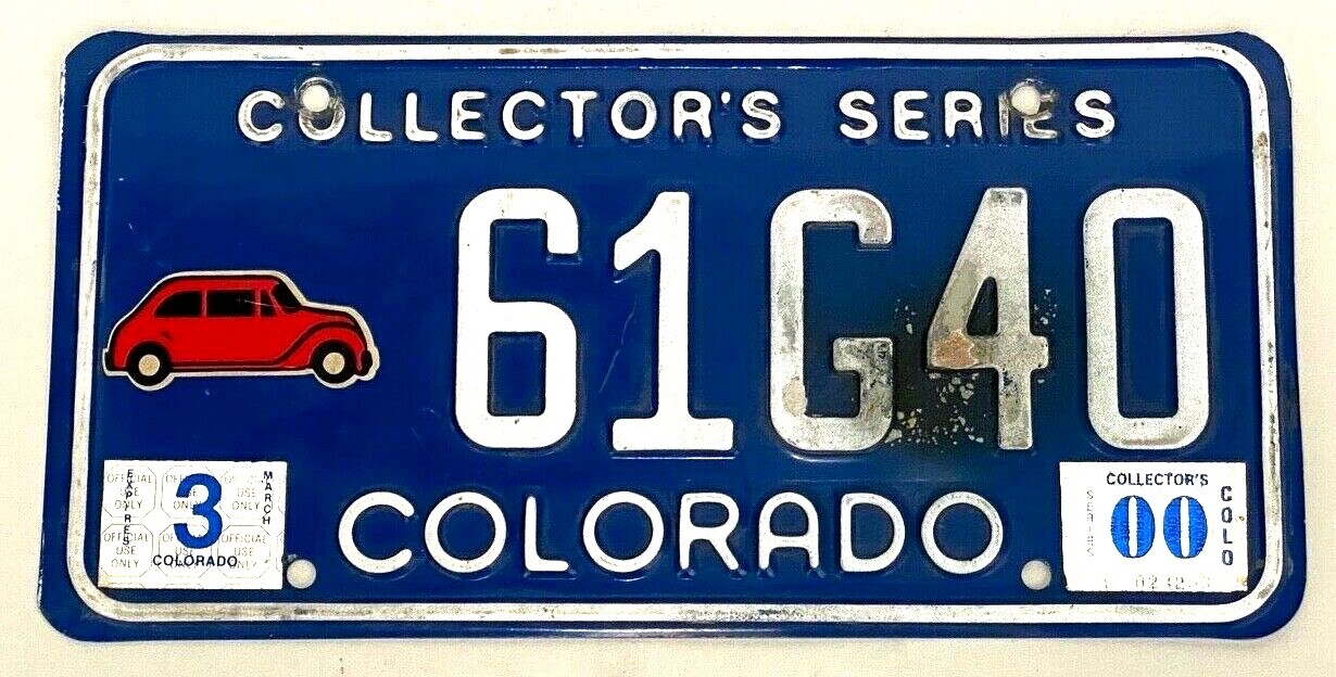 Colorado Collector's Series License Plate-Blue White - 61G40 - Stickers ...
