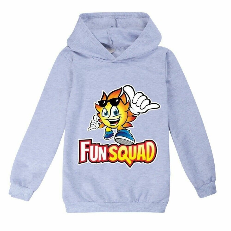 Kids Fun Squad Gaming Print Long Sleeve Hoodie Hooded Tops Jumper ...