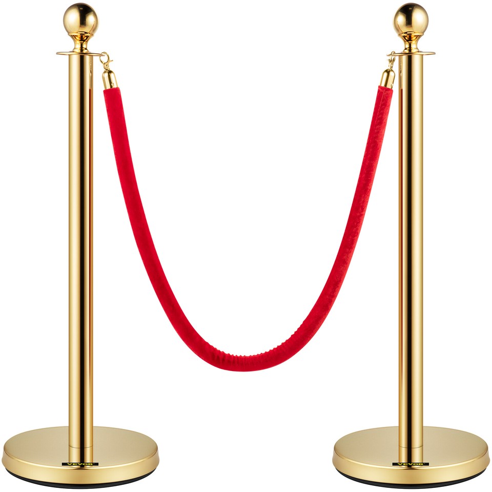 VEVOR Crowd Control Stanchion Stanchion Set 8 Pieces with Red Velvet ...