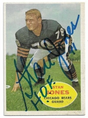 STAN JONES 1960 Topps Signed Autographed Football card #17 Chicago ...
