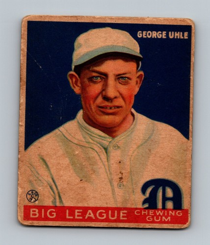 1933 Goudey #100 George Uhle LOW GRADE Vintage Baseball Card | eBay