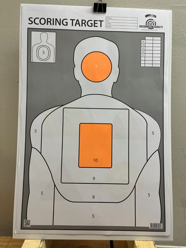 25 Shooting Paper Targets Gun Range Pistol Rifle Handguns Orange ...