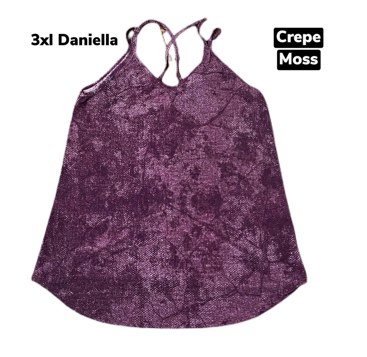3x Lularoe Daniella Camisole Straps Purple Eggplant Crepe moss Fits 26/ ...
