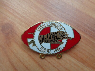 VINTAGE MIDDLESBROUGH TIGERS SPEEDWAY TIGER CREST 1985 ENAMEL REEVES ...