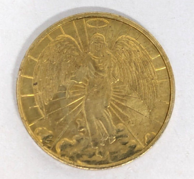 Vintage Guardian Angel Protection Catholic Religious Gold Tone Pocket ...