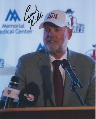 JERRY KILL Signed 8 x 10 Photo NEW MEXICO STATE AGGIES Football Coach ...