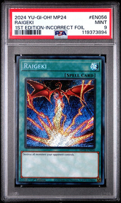 Yugioh! Raigeki - MP24-EN056 - Prismatic Secret Rare Alt Art PSA 9 MINT ...