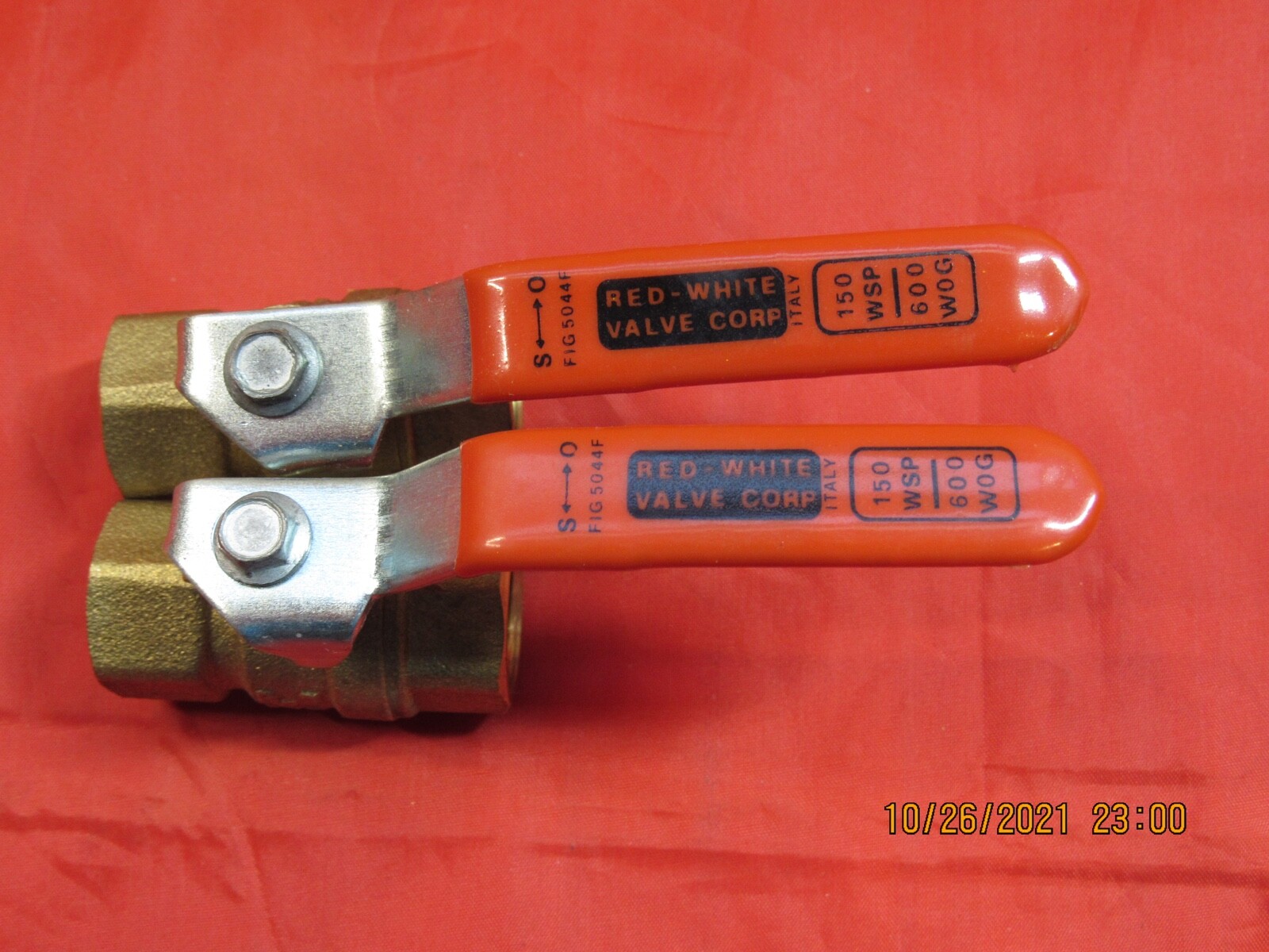 2 NEW Red-White Valve Corp (Italy) 3/8" Brass Ball Valves FIG5044F ...