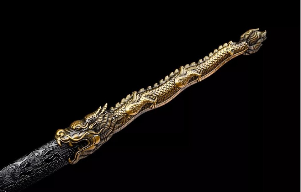 Dragon Shape Sword Chinese Tang Heng dao Sharp Manganese Steel ...