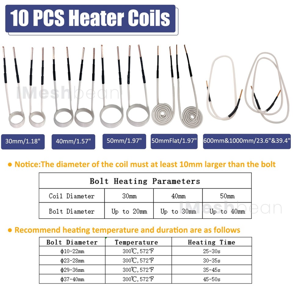 1500W Magnetic Induction Heater Kit Automotive Flameless Bolt Heat Tool ...