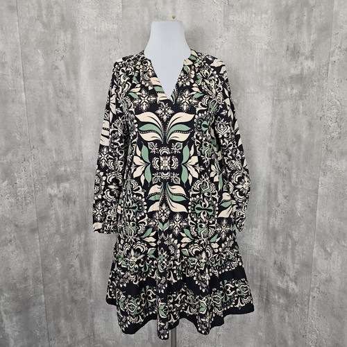 Fat Face Womens 10L Tall Amy Mosaic Leaf Floral Tunic Long Sleeve Dress ...