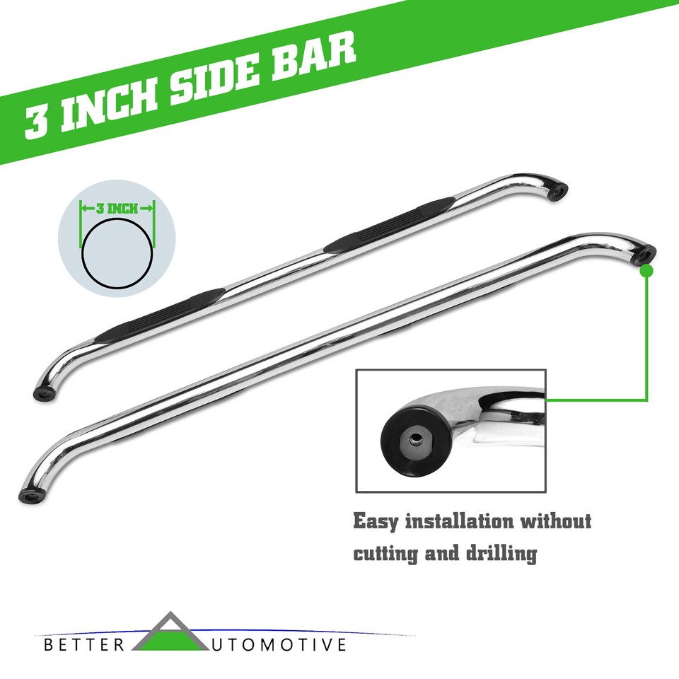 3" Side Steps Rails for 01-18 Silverado/GMC Sierra 1500 Crew Cab ...