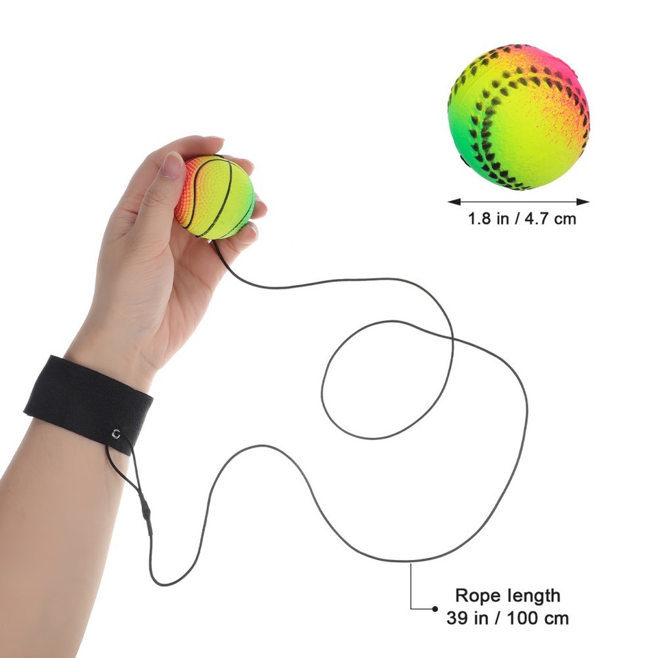 4 Pcs Wrist Balls Sports Balls on a String Rubber Rebound Balls Hand ...
