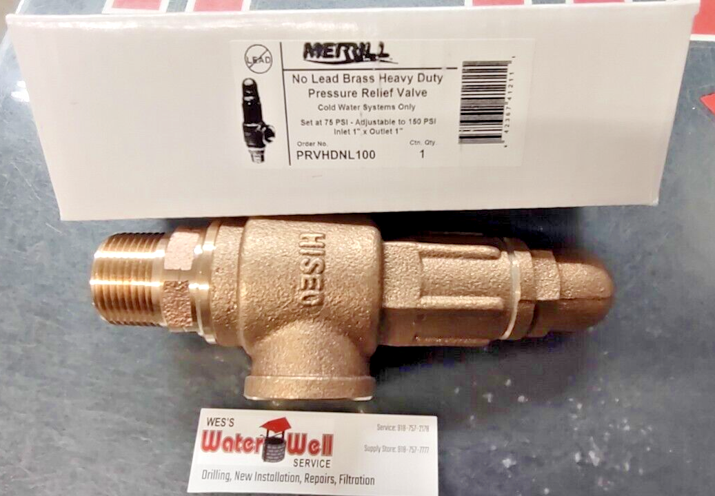 Merrill Relief Valve 1" Well Pump PRVHDNL100 for sale online | eBay