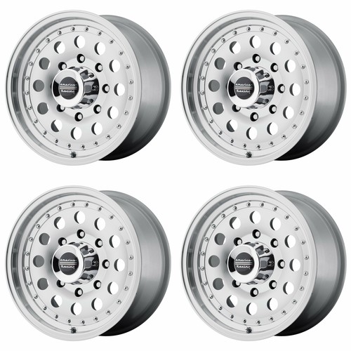4x American Racing 16x7 AR62 Outlaw II Wheels Machined 8x6.5 8x165.1 ...