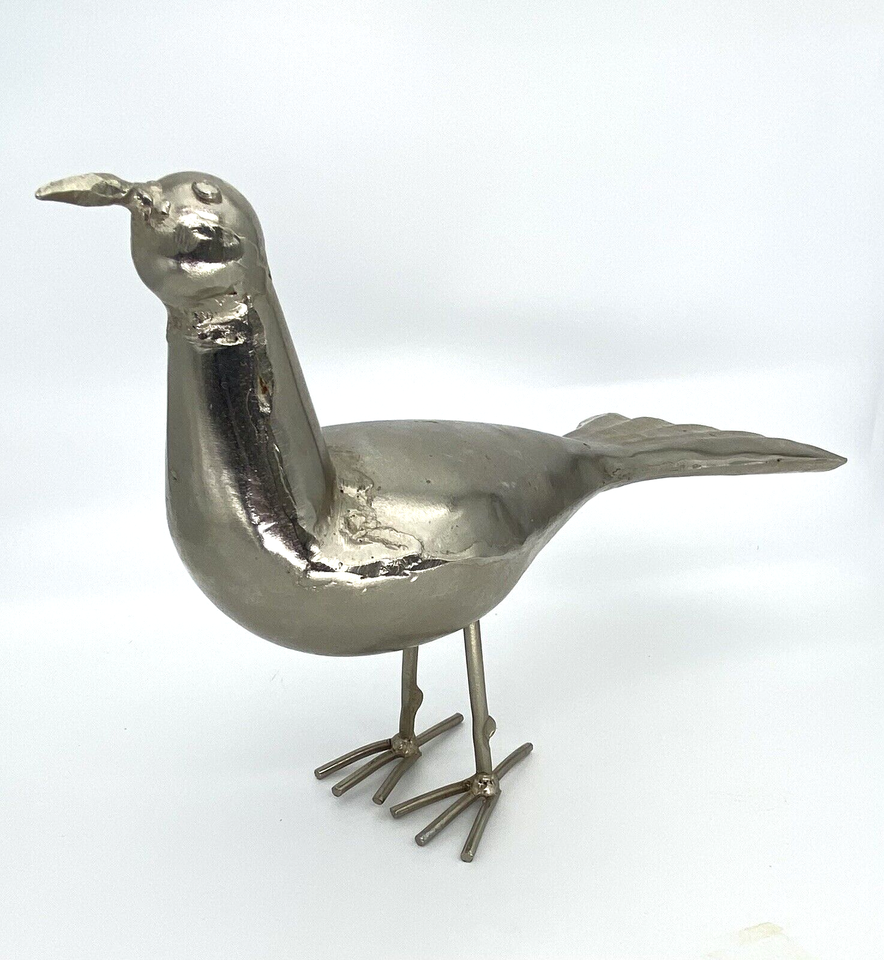 Pottery Barn Metal Bird Distressed Home Decor 13" Ocean Beach Statue | eBay