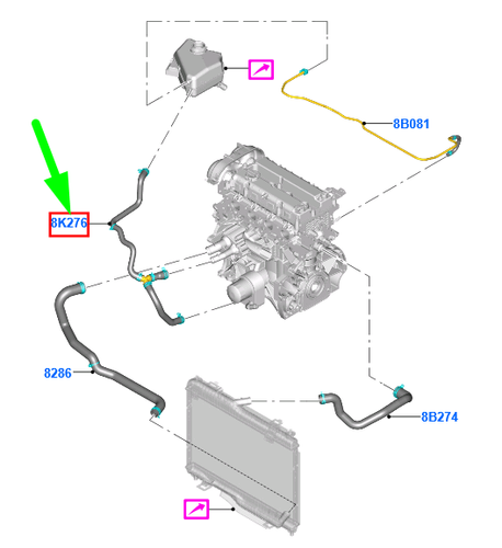 FORD ECOSPORT MK2 Coolant Hose CN11-8K276-AE 2043768 NEW GENUINE | eBay