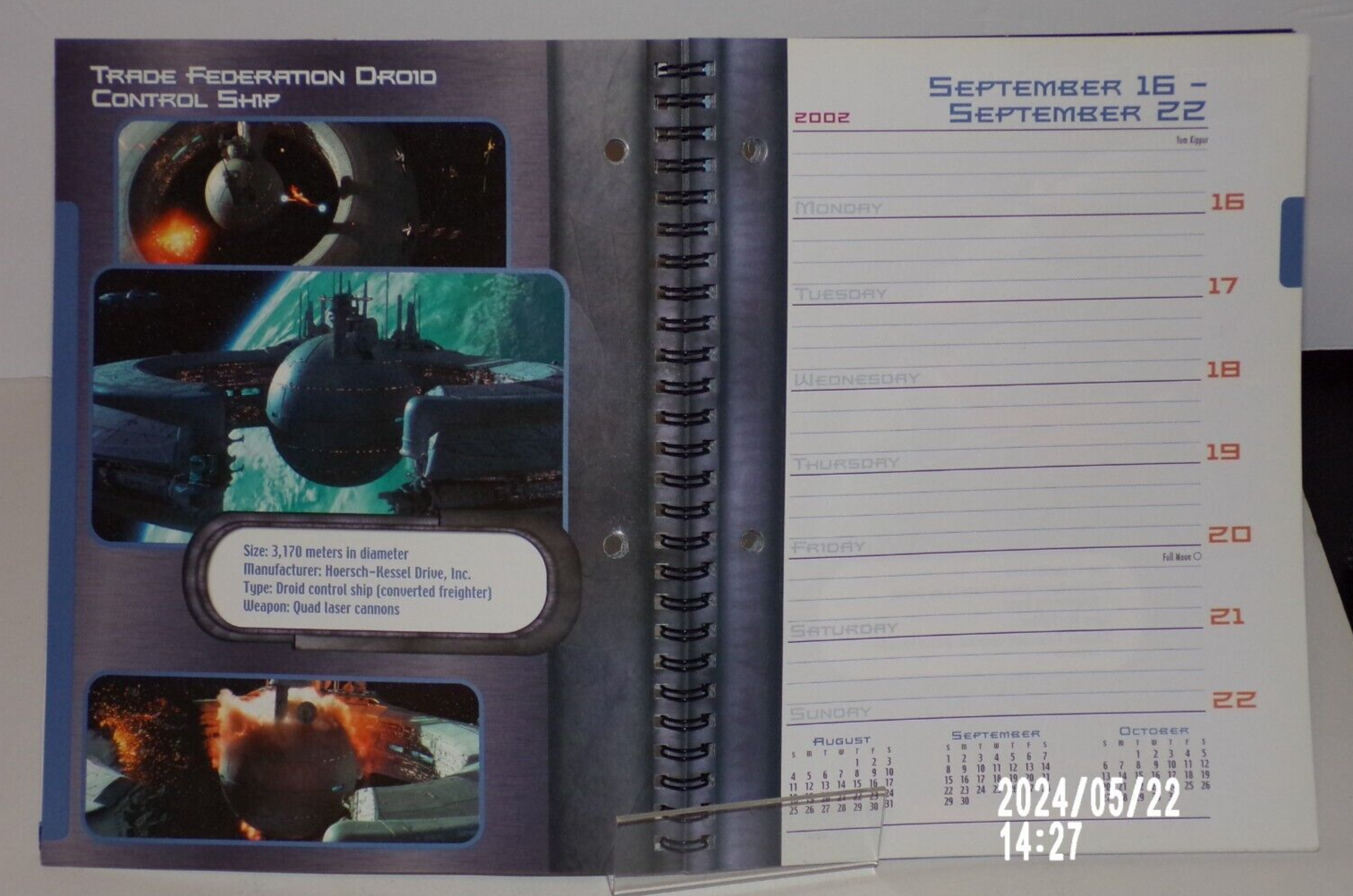 RARE!!! Star Wars Vehicles and Vessels Student Planner 2002-2003 Unused ...