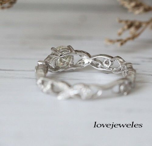 1.60CT Lab-Created Round Cut Diamond Art Deco Vintage Wedding Ring 925 ...