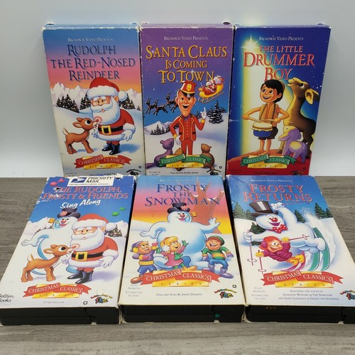 Lot of 6 Broadway Video FHE VHS Christmas Cartoons Frosty Rudolph Santa ...