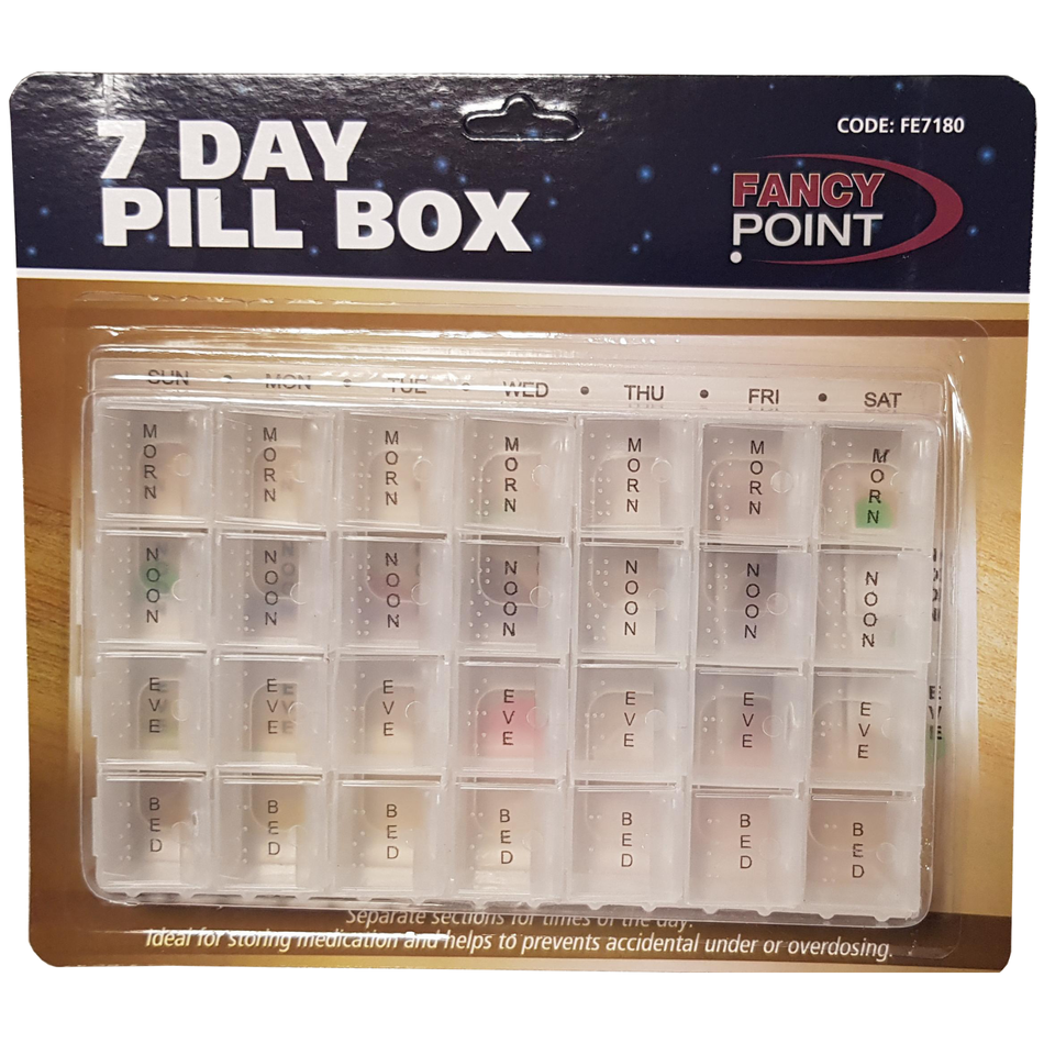 Storage 7 Day Weekly Container Organizer Pill Box Dispenser Medicine ...