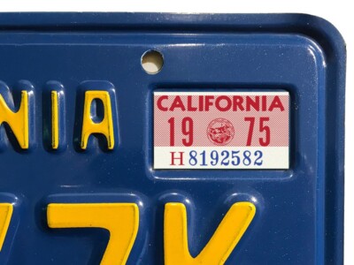 1975 California License Plate Registration Sticker, YOM, CA DMV | eBay