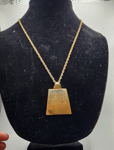 "MHK" Initials Monogram Letters Goldtone Chain Necklace | eBay