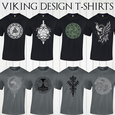 VIKING T-SHIRT DESIGNS ODIN THOR LOKI MJOLNIR HAMMER VALHALLA CELTIC ...