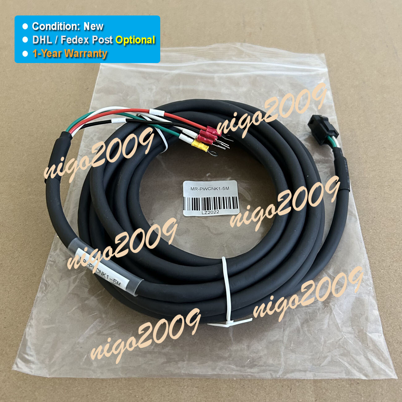 1PC New MR-PWCNK1-5M for Mitsubishi Servo Cable Encoder Cable 1-Year ...
