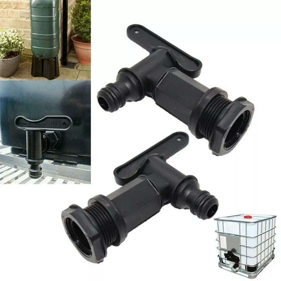 Pair Of Water Butt Tap Hozelock Barrel Plastic Adaptor Beer Rain Brew 3 ...