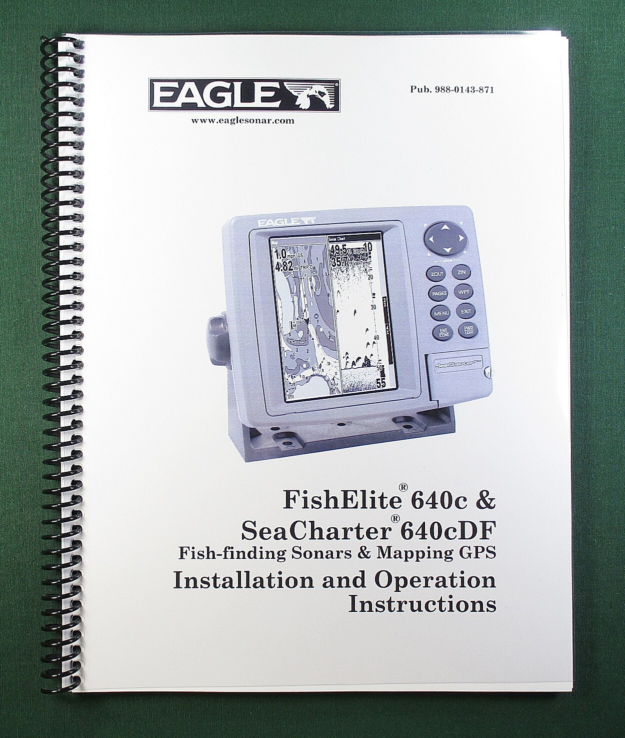 Eagle FishElite 640c Instruction Manual: 196 Pages & Protective Covers ...