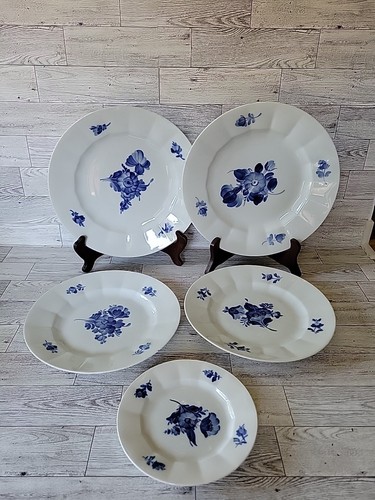 CHIPPED Royal Copenhagen Blue Flowers Angular Denmark Dinner Lunch ...