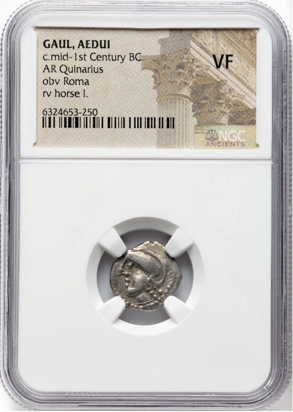 GAUL AEDUI Ancient France 100-50 BC Celtic Celt JULIUS CAESAR Silver ...