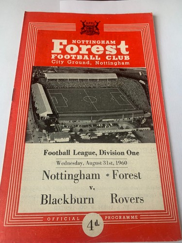 NOTTINGHAM FOREST V BLACKBURN ROVERS 1960/61 - DIVISION ONE PROGRAMME ...