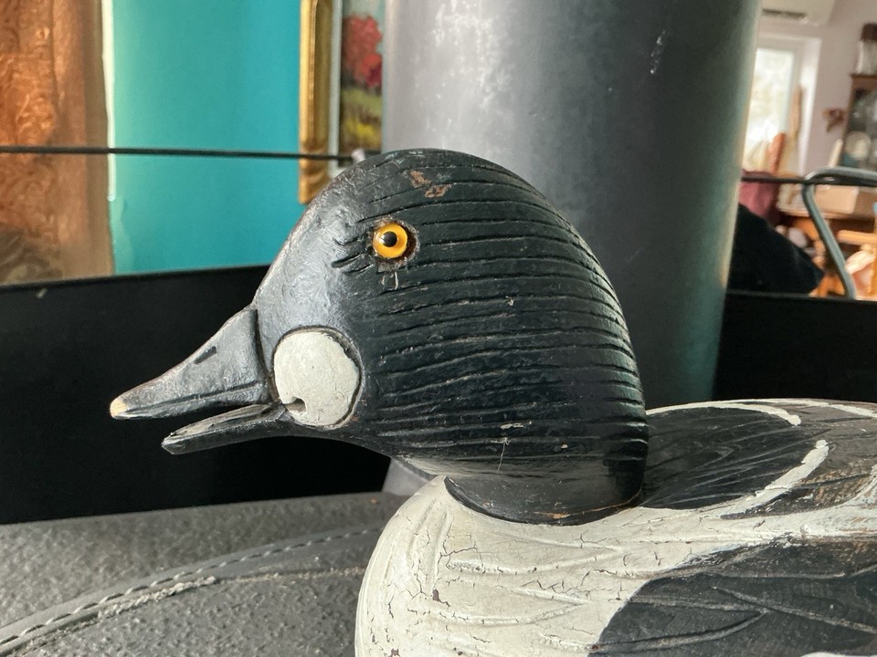 Goldeneye Quebec Decoy Calling Position Well Carved Antique | eBay