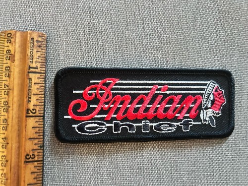 Vintage INDIAN MOTORCYCLE Patch Chief Headdress Script Logo 4.5" Early ...