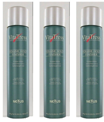 3 Nexxus VitaTress VOLUME HOLD Hair Spray 10.6 oz Finishing ...