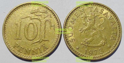 Finland 10 pennia 1963-1982 20mm bronze coin km46 | eBay