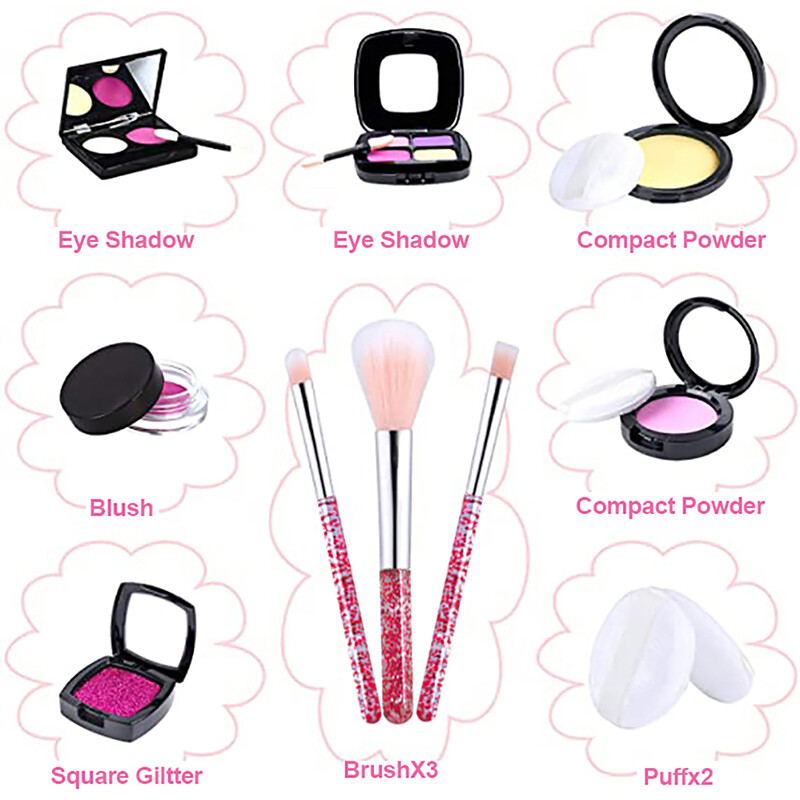 Kids Makeup Kit for Girls, Real Washable Makeup Set for Girls, Makeup ...