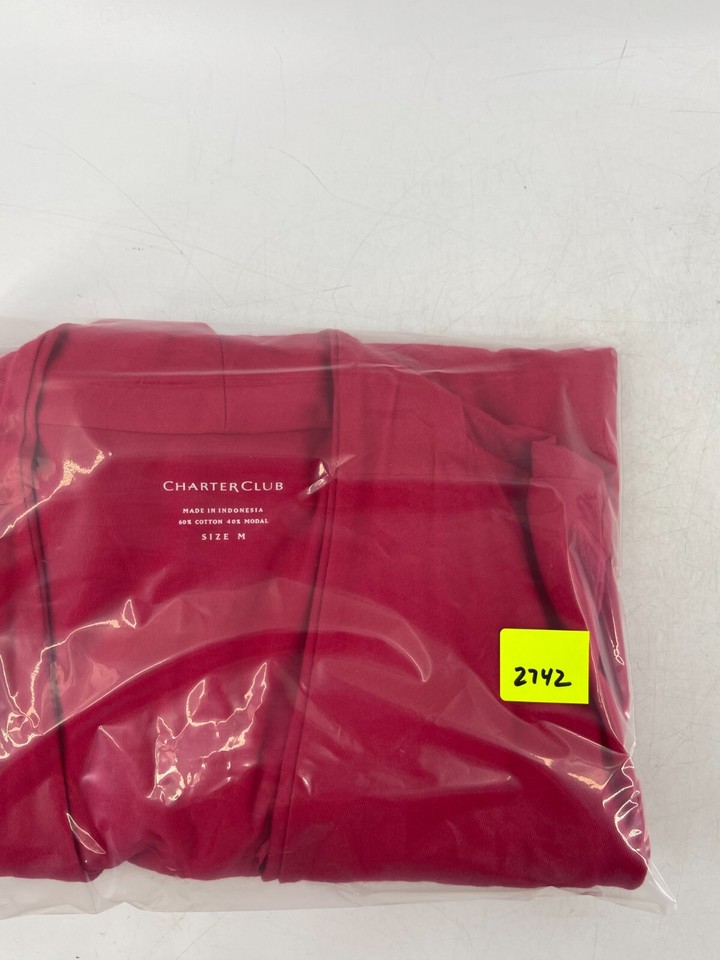 Charter Club Women's Red Long Open Drape Front Cardigan Duster Top Size ...