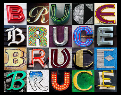 BRUCE Name Poster featuring photos of actual sign letters | eBay