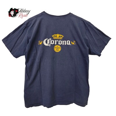 Vintage Corona Le Cerveza Mas Funa Shirt Men's Large Blue Mazatlan | eBay
