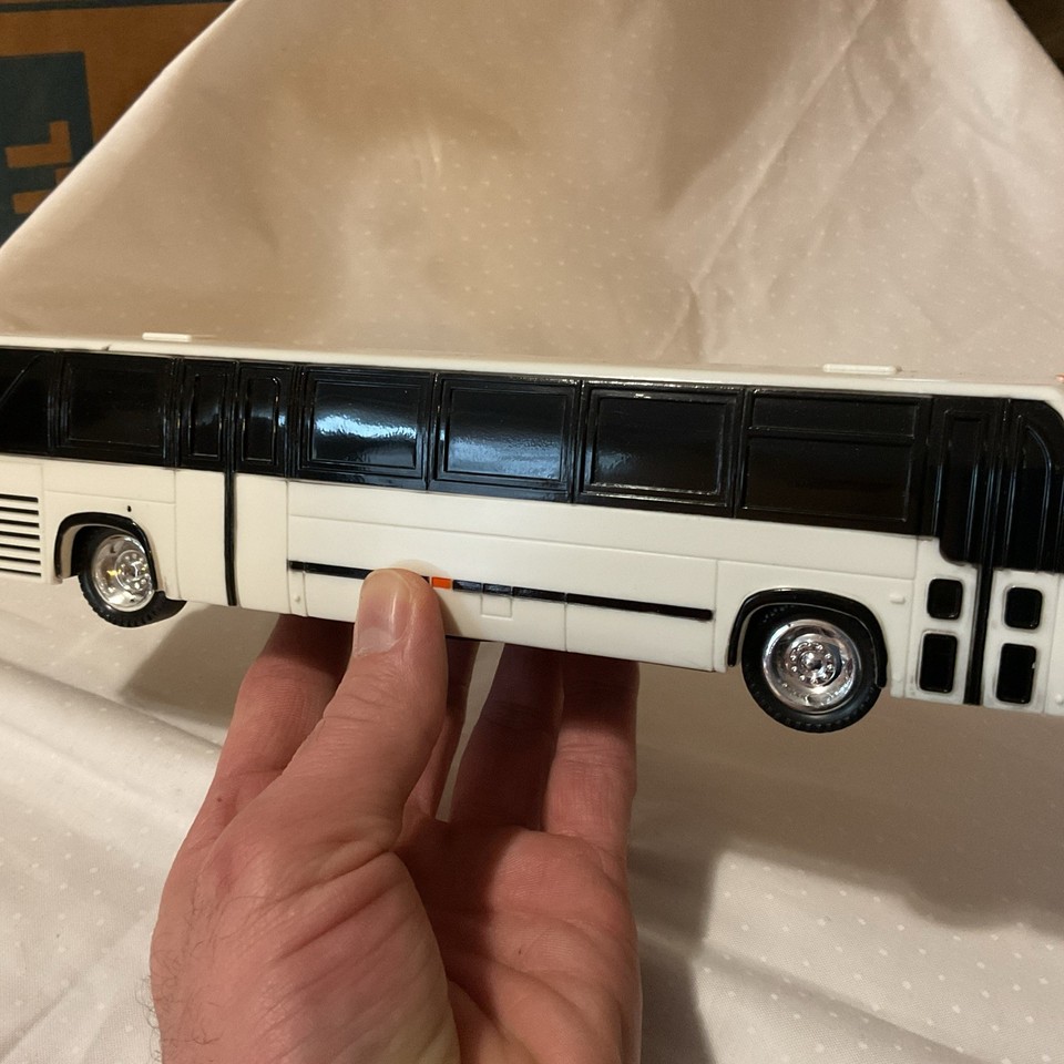 City Bus Plastic Coin Penny Bank Piggy Savings White Transit Retro ...