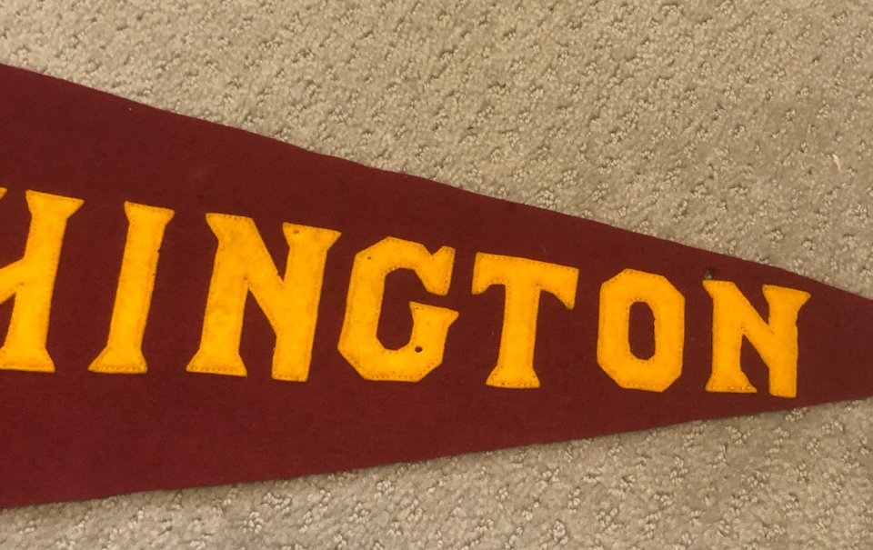 1940's Washington Redskins ? Full-Size Pennant, Sewn on Letters with ...