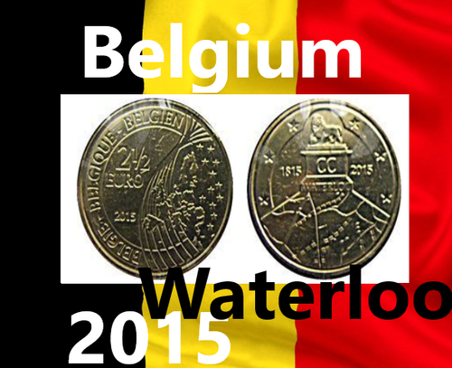 Belgium coin only 2.5€ euro half 2015 Waterloo battlefield bicentenary ...