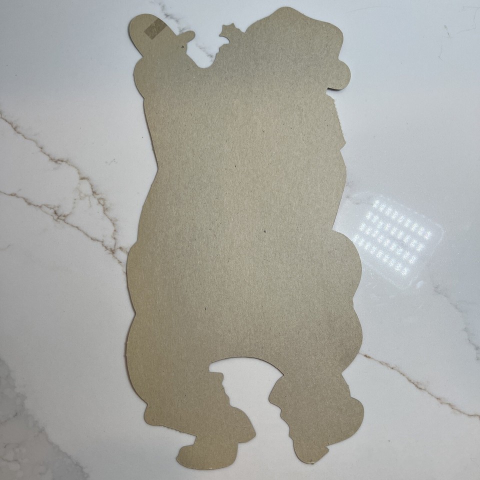 Vintage Cardboard Die Cut Christmas Decoration Waving Santa Candy Canes ...