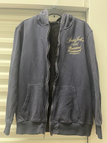 Sean John Script Logo Hoodie Mens Size XL Jacket Navy Full Zip Broken ...
